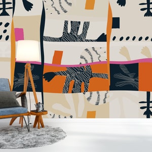 Graphic Illustration Wallpaper Pattern Art Peel and Stick Wall Mural ...