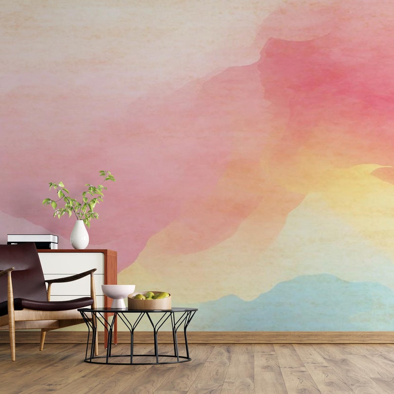 Watercolor Wall Mural - Etsy