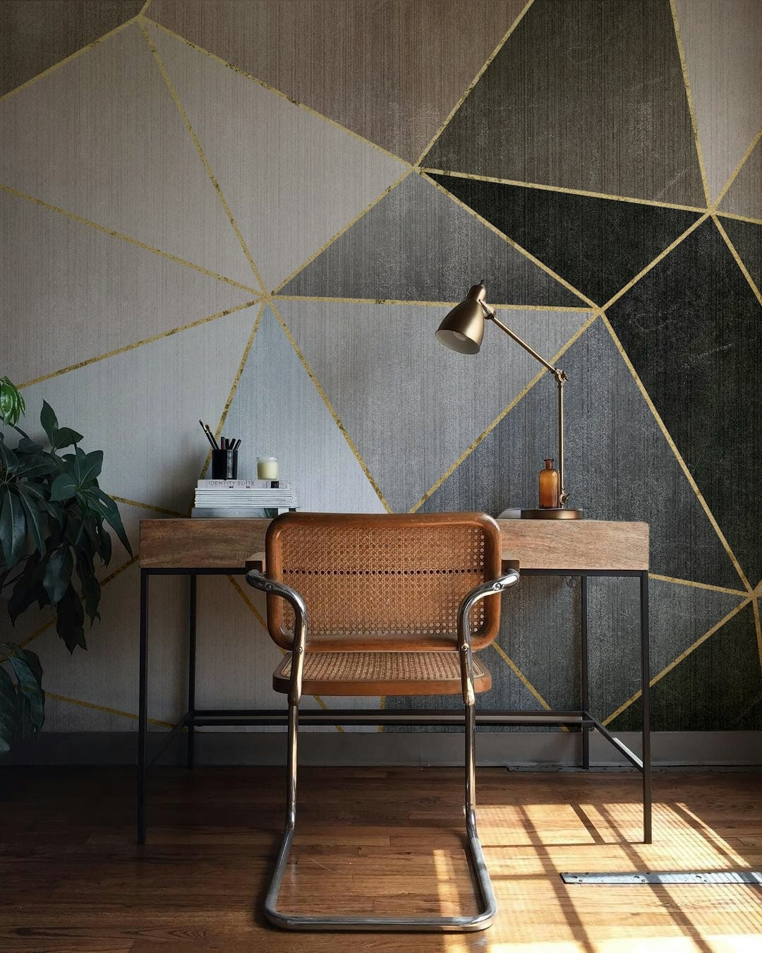 Triangle Geometric Shape Design Modern Wallpaper Self Adhesive Peel and ...