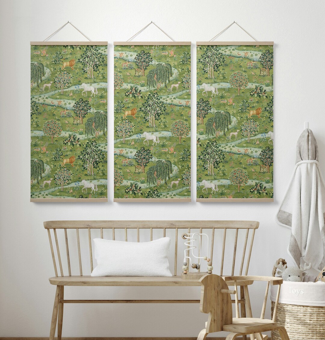 William Morris Wall Art Owl and Willow Poster Hanger Wood 3 Pieces 17"x ...