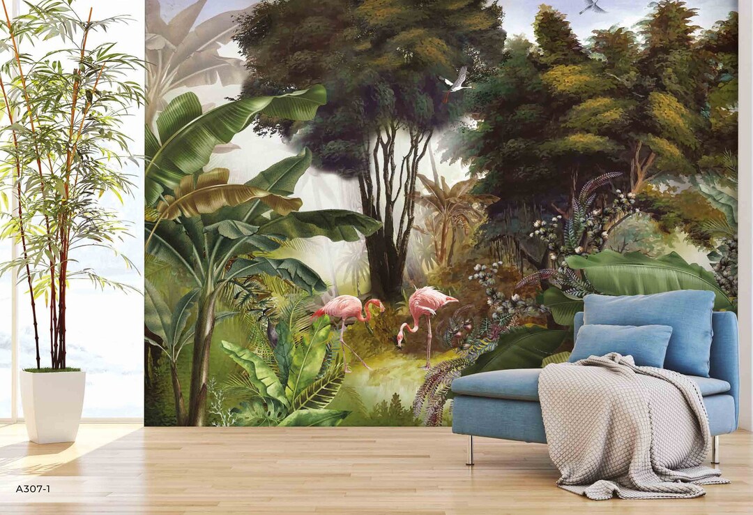 Tropical Jungle Wallpaper Exotic Vibe Removable - Etsy