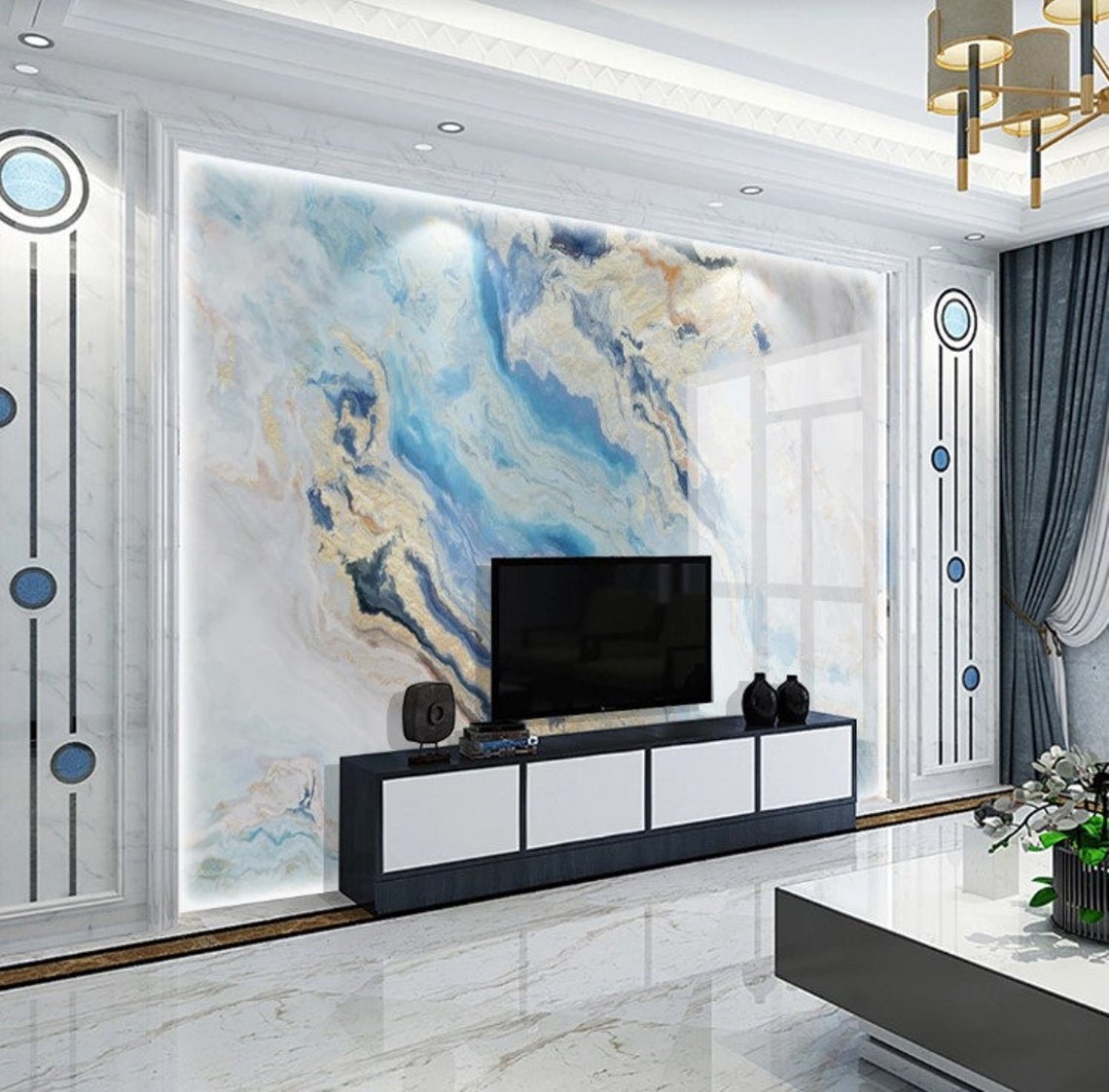 Abstract Fluid Water Marble Texture Wallpaper Self Adhesive - Etsy