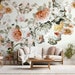 Colorful Roses and Flowers on Tree Branch Luxury Floral Wallpaper Self ...