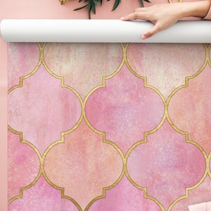 Ellipse Shape Geometric Wallpaper Self Adhesive Peel and Stick Wall ...