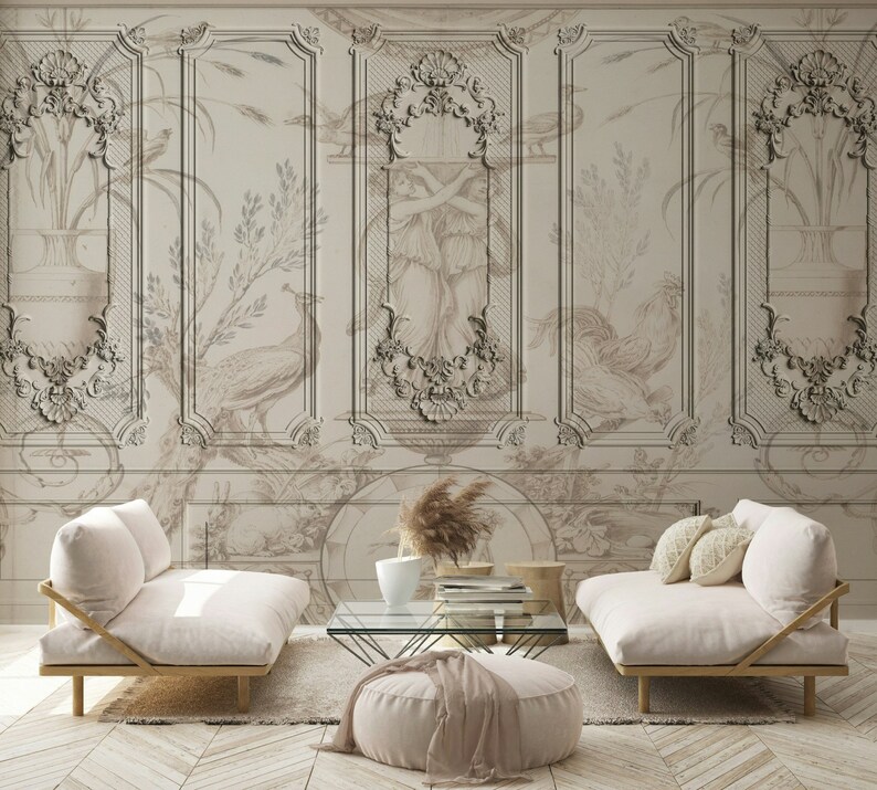 Architectural Building Illustration Design Wallpaper Self Adhesive Peel ...