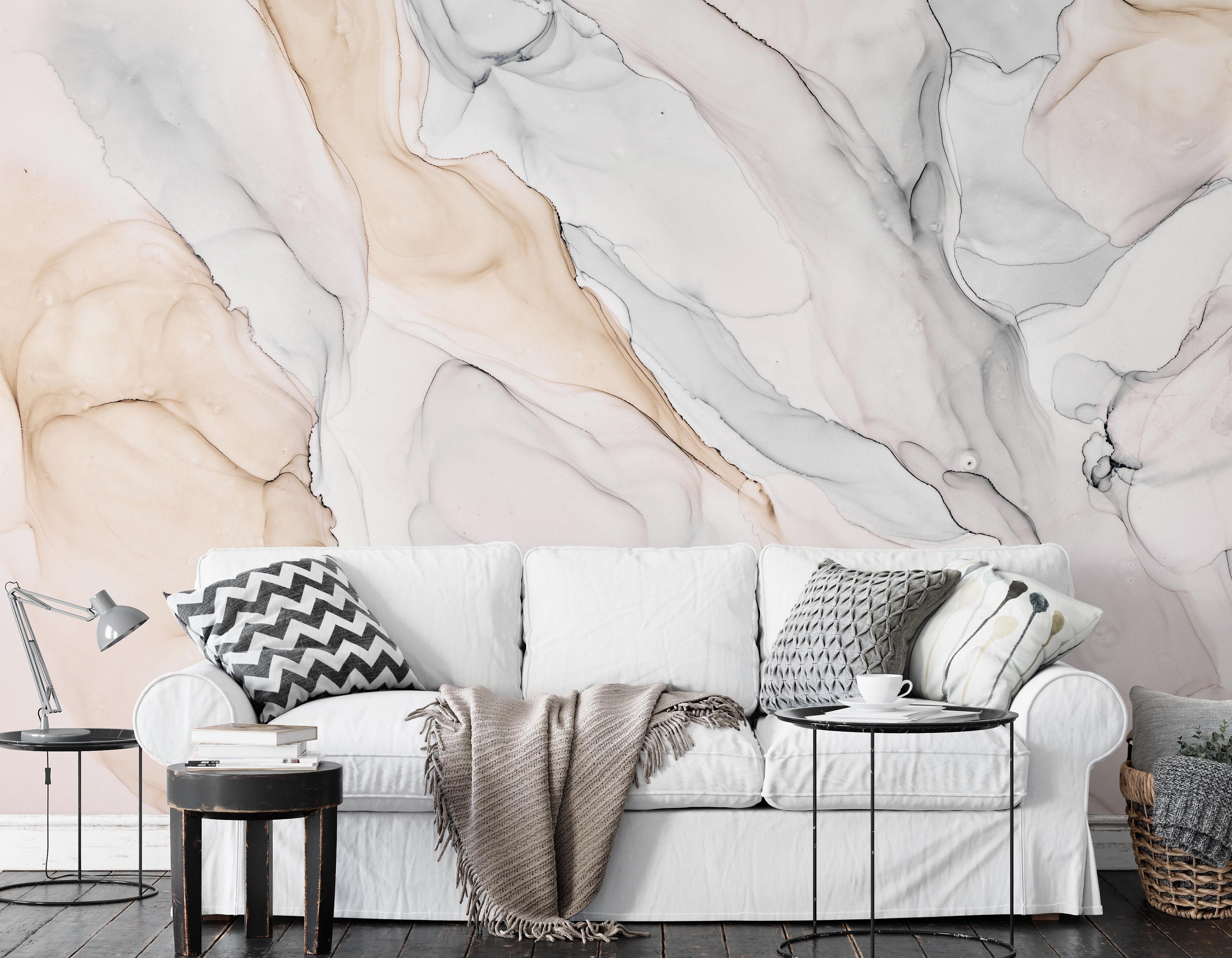 Soft Color Ink Abstract Multicolored Marble Texture Wallpaper - Etsy