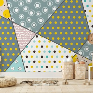 Geometric Trapezoid and Triangle Shapes Points Wallpaper Self Adhesive ...