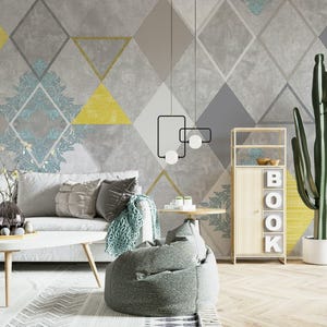 Geometric Square Shape Modern Wallpaper Self Adhesive Peel and Stick ...