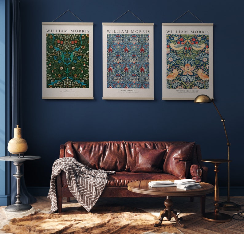 Botanical William Morris Tulip Sneakshead Stawberry Thief Poster Hanger ...