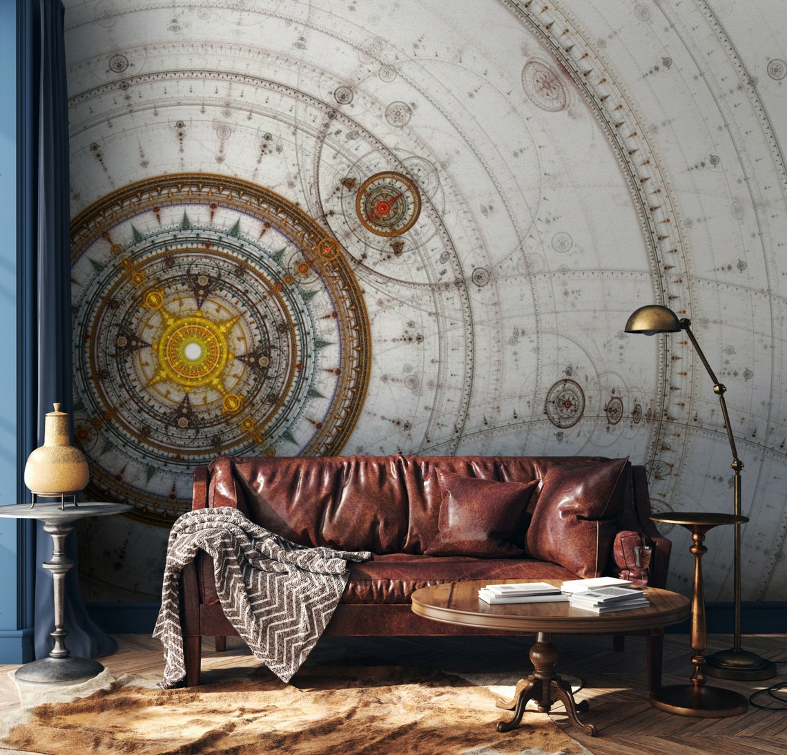 Compass Wallpaper Peel and Stick Abstract Art Wall Mural - Etsy