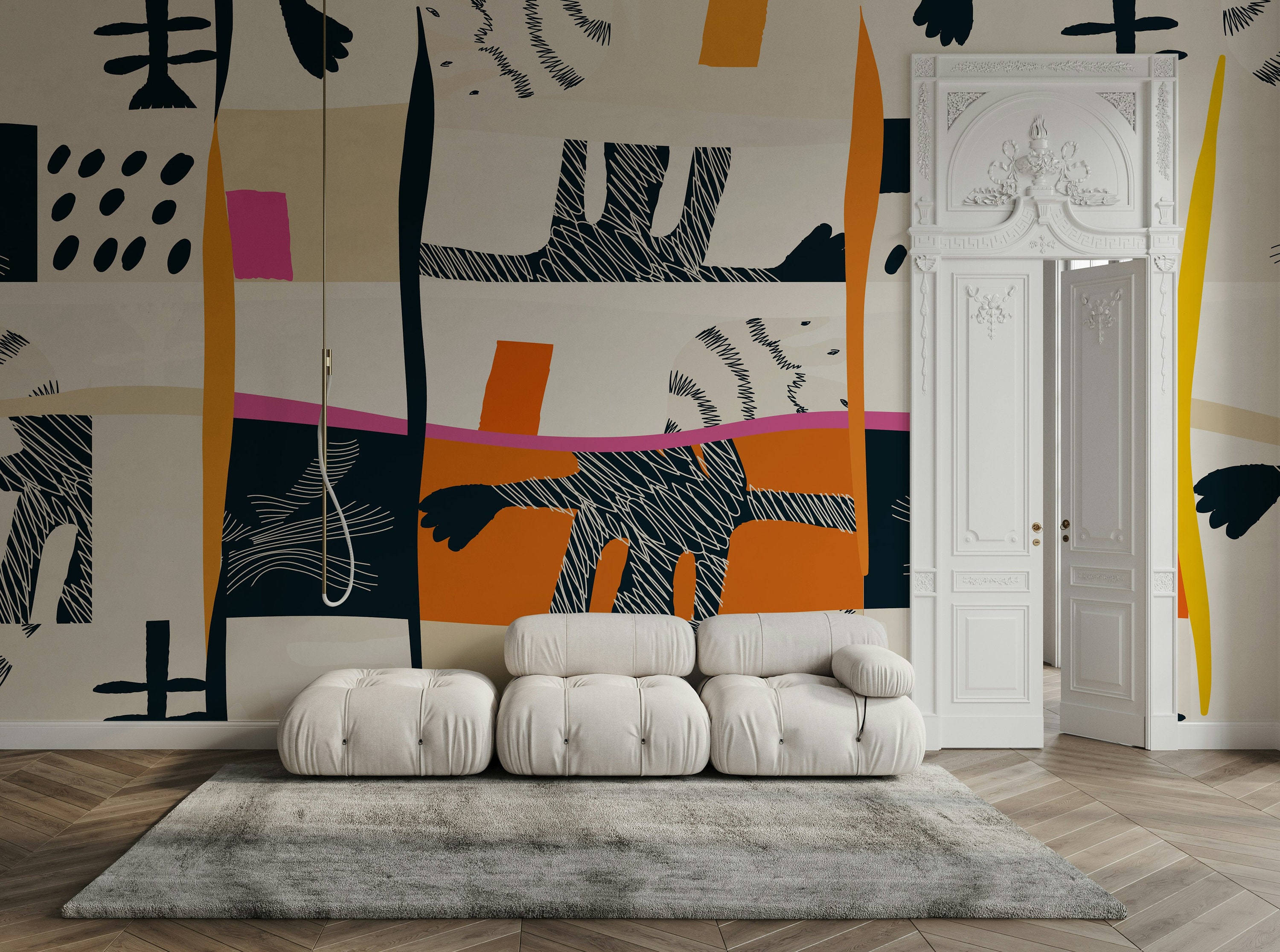 Graphic Illustration Wallpaper Pattern Art Peel and Stick Wall Mural ...