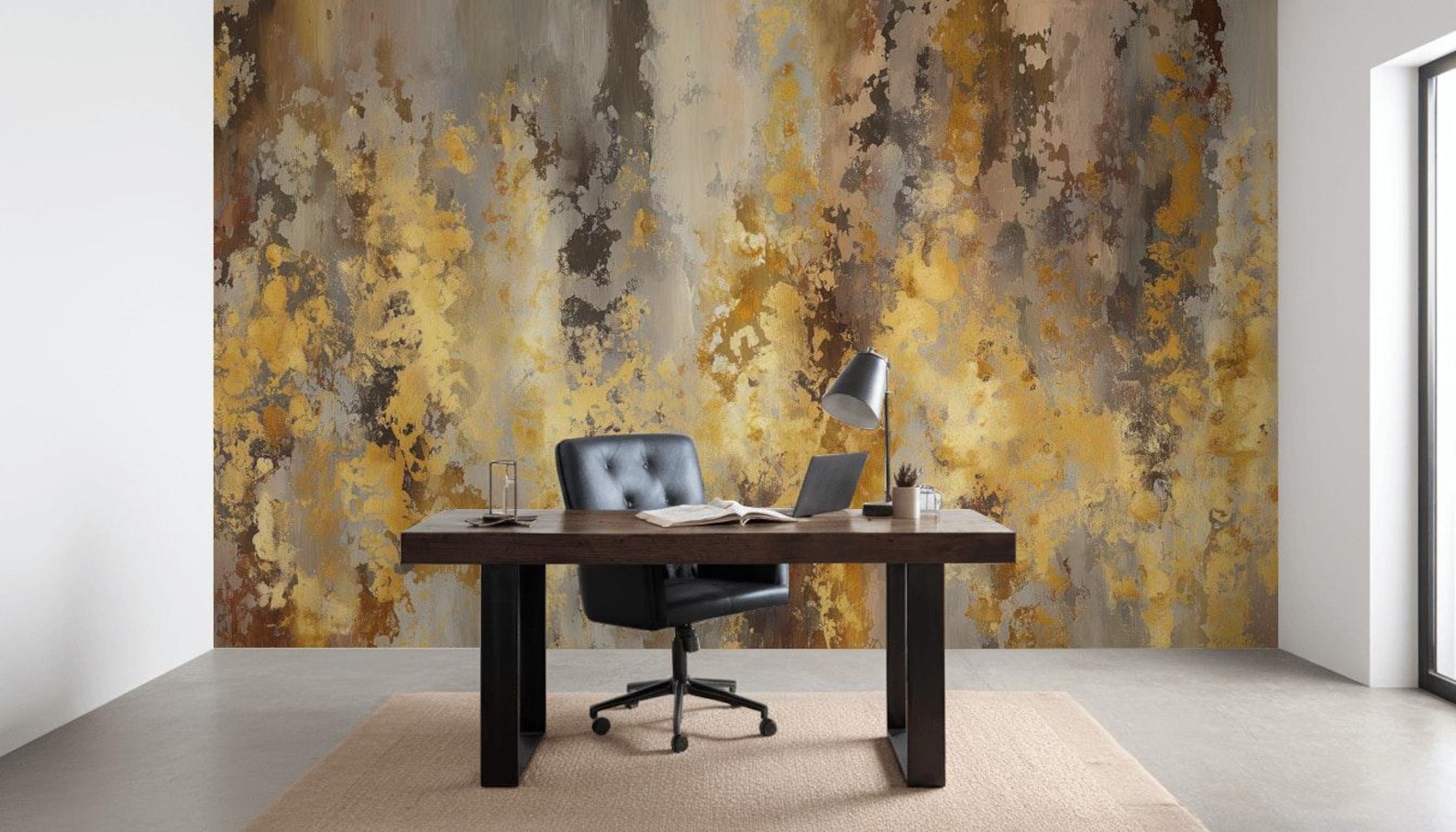Gold Look Textured Wallpaper Abstract Peel and Stick Metallic Wall ...