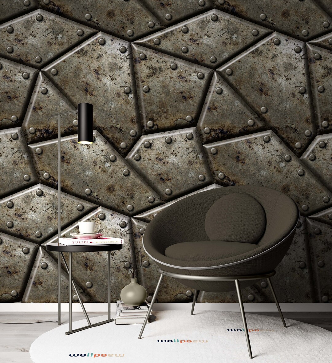 Metal Armor Texture Background Modern Design Wallpaper Self - Etsy