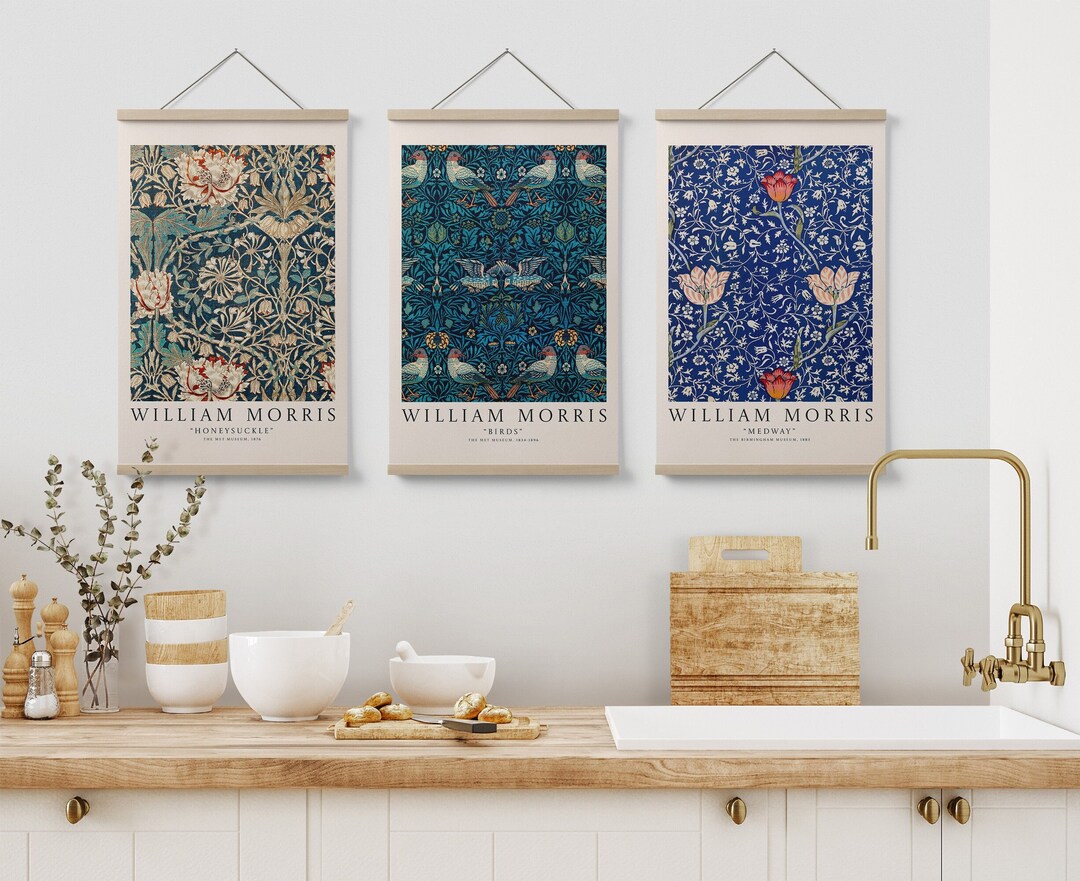 William Morris Hanger Wall Art Honeysuckle Birds Medway Wall Poster 3 ...