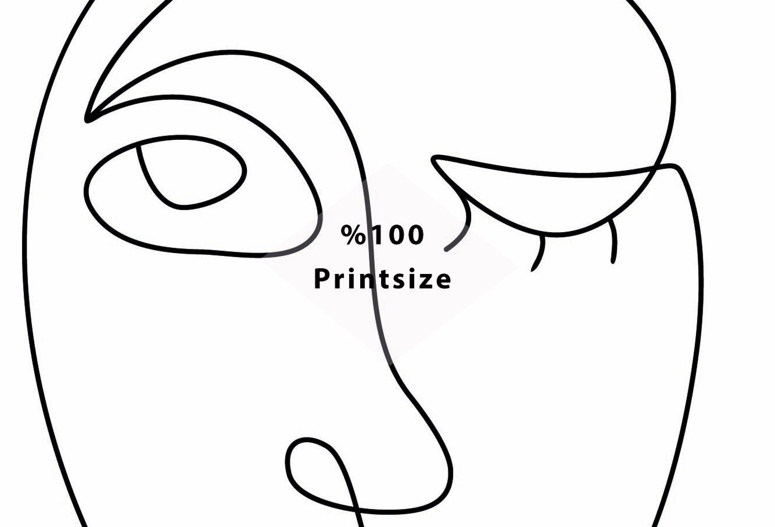 One Line Drawing Abstract Face Seamless Pattern Funny - Etsy