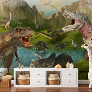 Dinosaur Wallpaper Jurassic World Wall Decor T-REX Removable - Etsy