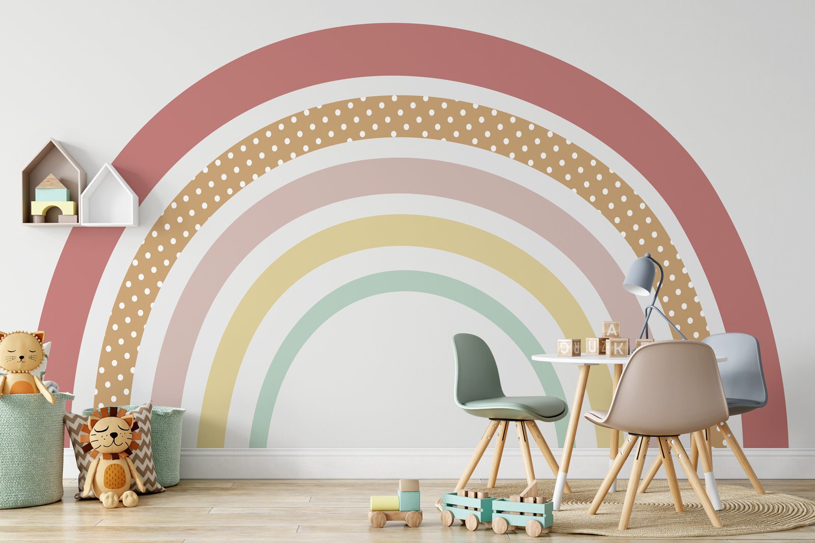 Rainbow for Kids Room and Nursery Background Wallpaper Self - Etsy