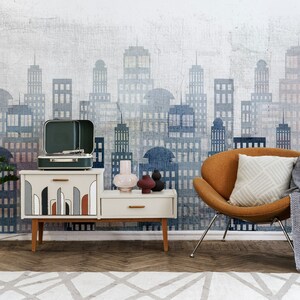 Skyscraper City Modern Minimalist Wallpaper Self Adhesive Peel & Stick ...