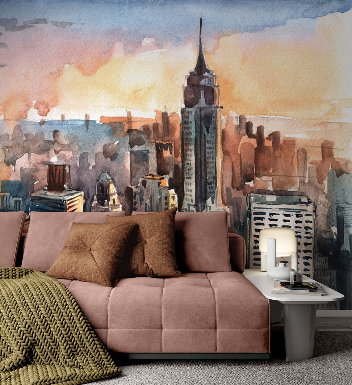 Manhattan Skyscrapers Wallpaper Towers City Wall Decor - Etsy
