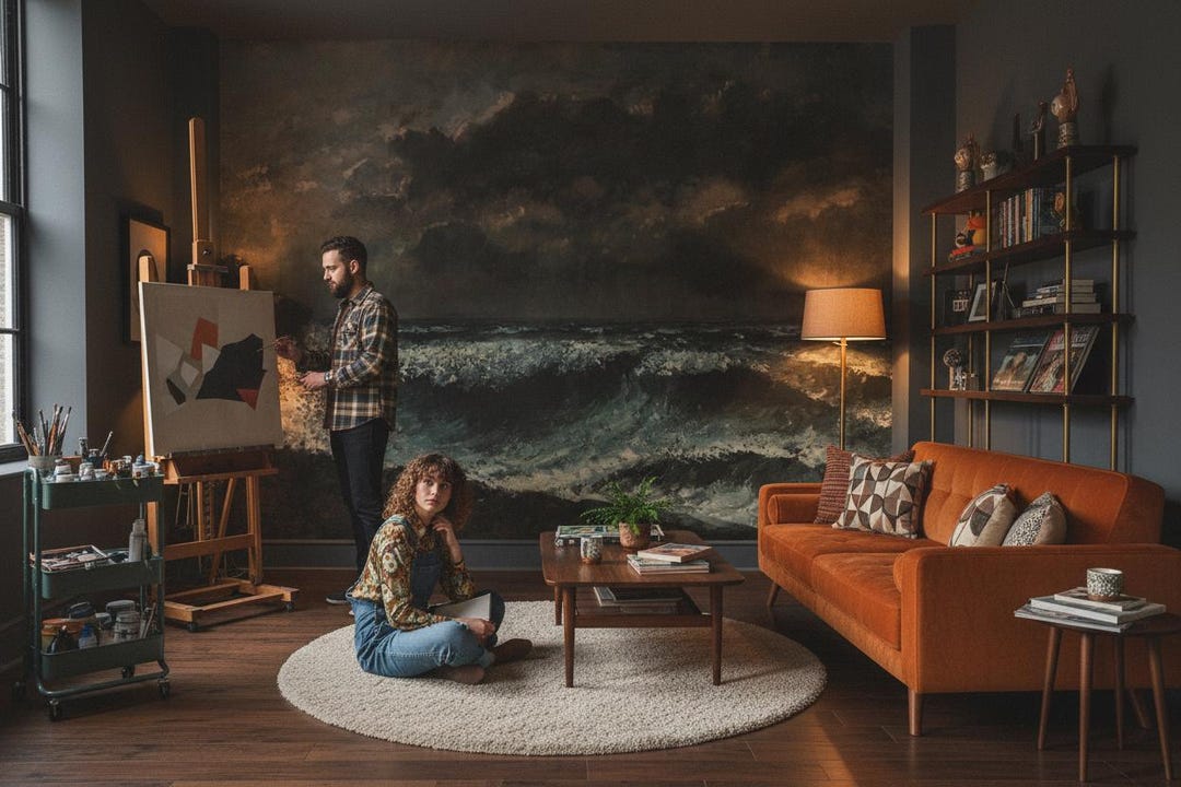 Seascape Wallpaper Stormy Peel and Stick Waves Wall Mural - Etsy