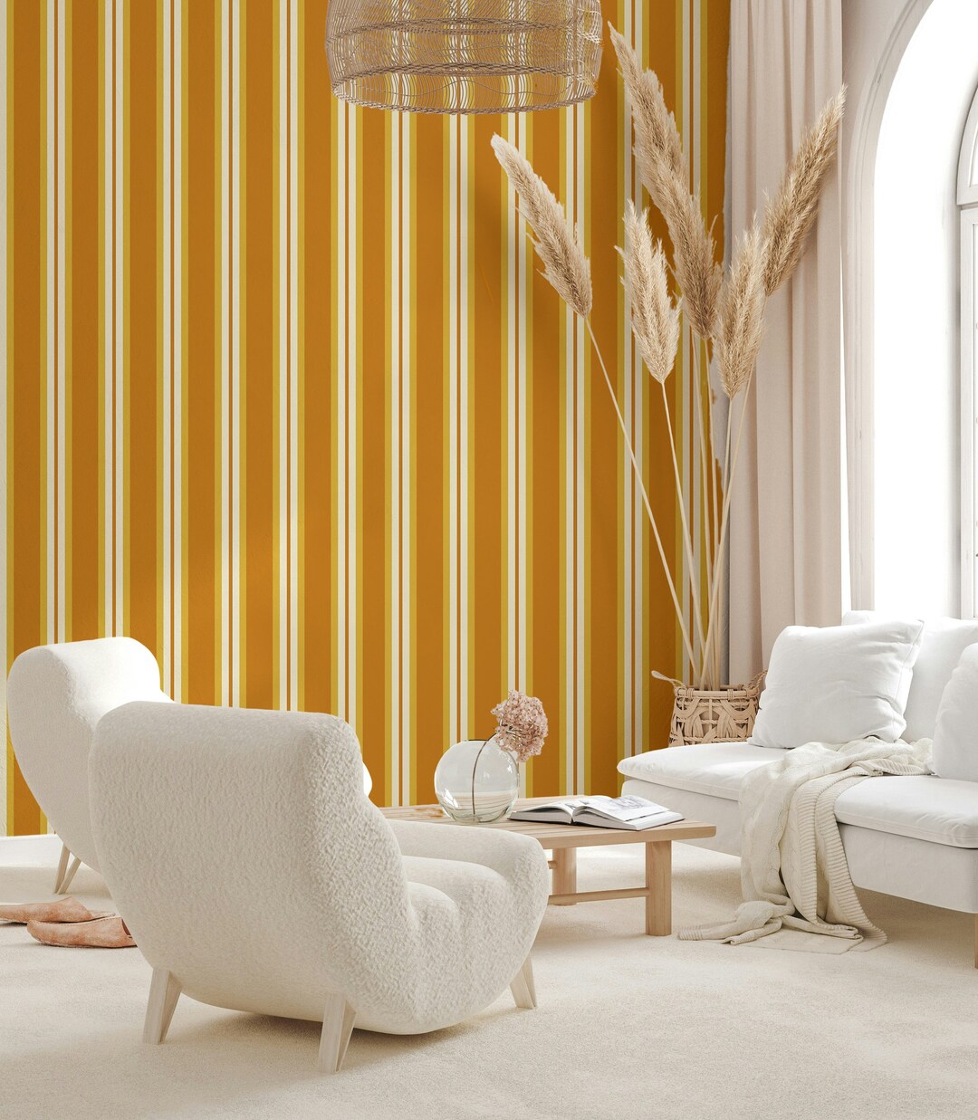 Amber Color Symmetrical Columns Wallpaper Art Rectangle Reflections ...