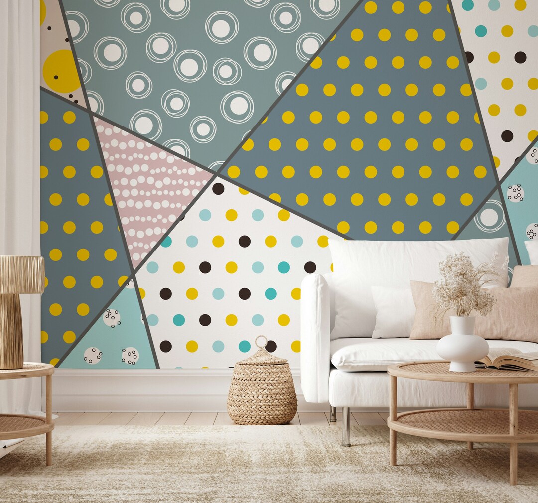 Geometric Trapezoid and Triangle Shapes Points Wallpaper Self Adhesive ...