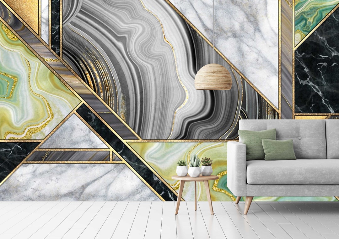Trapezoid Shapes Wallpaper Geometric Wall Decor Removable - Etsy