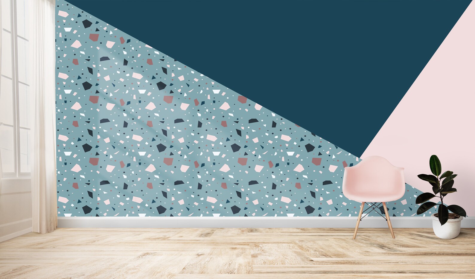 Colorful Trapezoid and Triangle Geometric Shapes Wallpaper Self ...