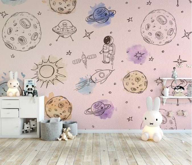 Abstract Space Objects Meteorites Astronaut Stars Planets | Etsy