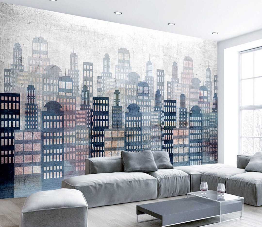 Skyscraper City Modern Minimalist Wallpaper Self Adhesive Peel & Stick ...