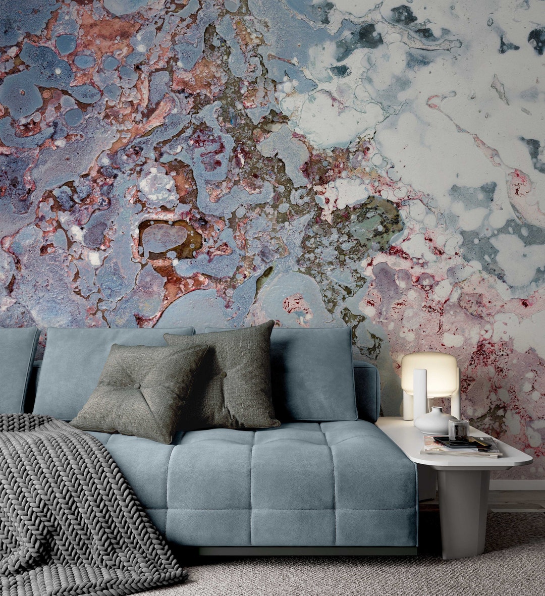 Watercolor Painting of Water Design Abstract Marble Wallpaper - Etsy