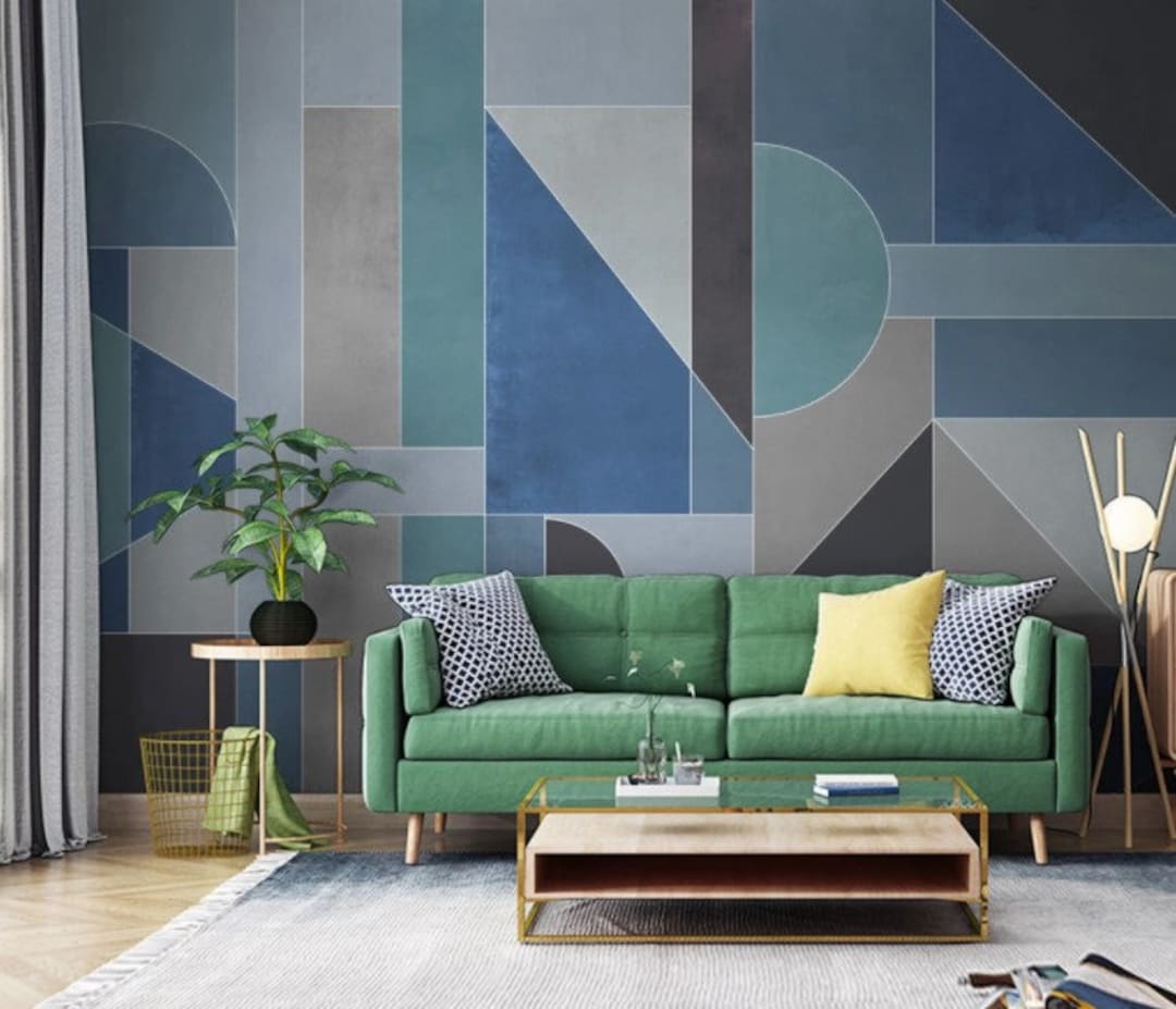 Half Circle Trapezoid Geometric Shapes Wallpaper Self Adhesive - Etsy