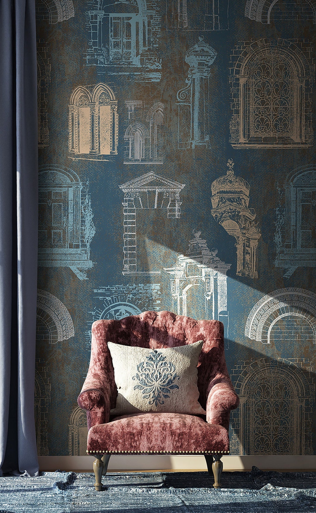 Vintage Peel and Stick Wallpaper Classic Victorian Wall Mural - Etsy