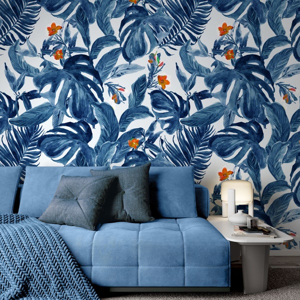 Blue Removable Wallpaper - Etsy