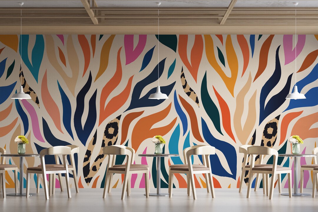 Colorful Summer Pattern Wallpaper Pastel Colored Peel and Stick Wall ...