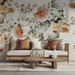Colorful Roses and Flowers on Tree Branch Luxury Floral Wallpaper Self ...