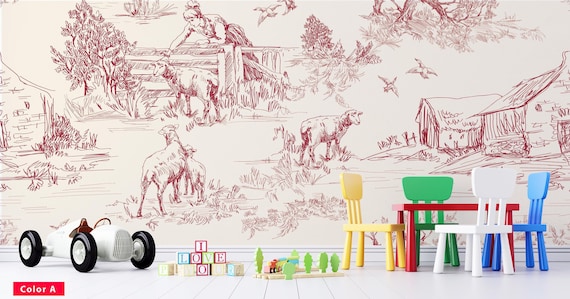 Pattern Scenes of Countryside Life With House Sheeps People - Etsy