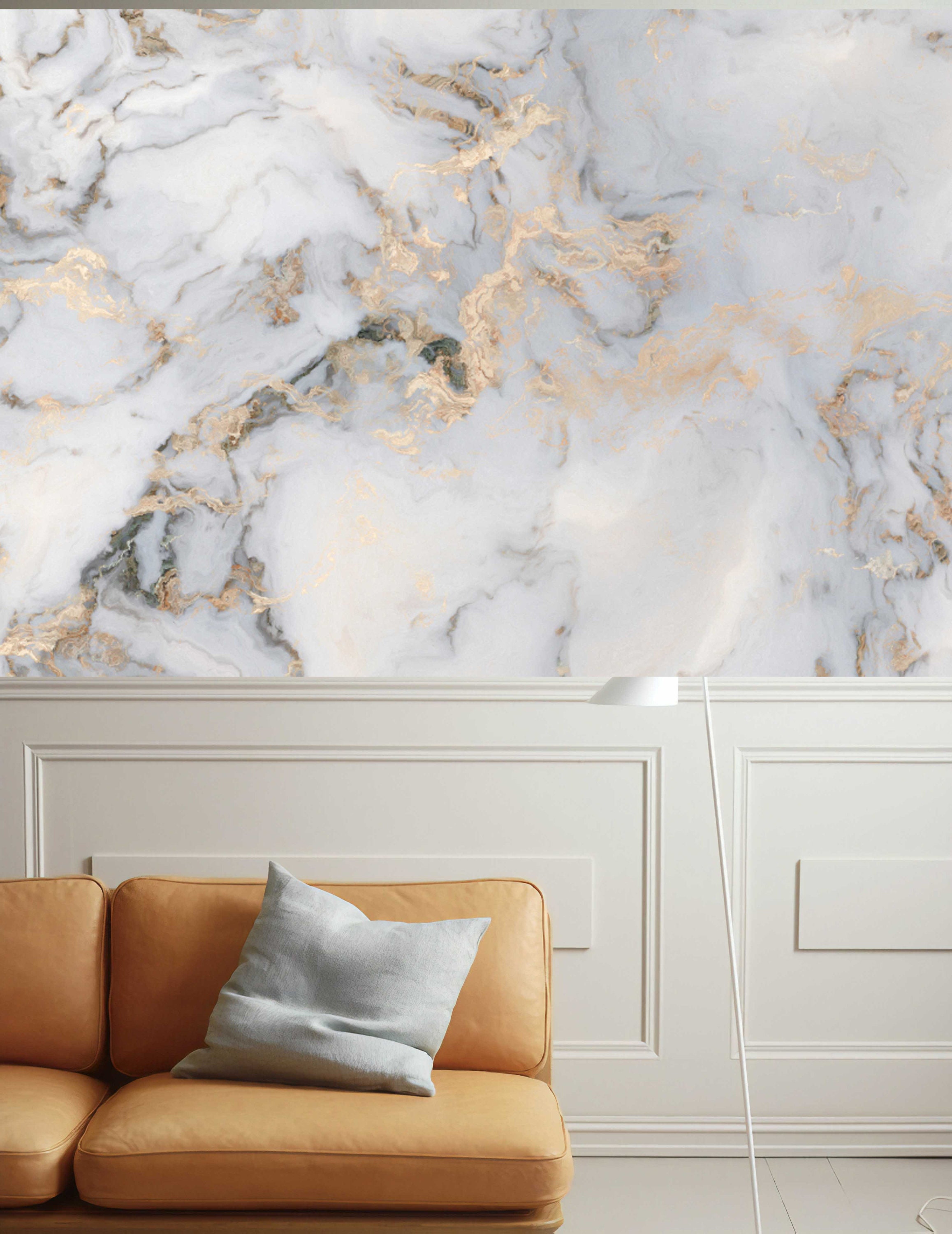 Marmor Tapete Wei Gold