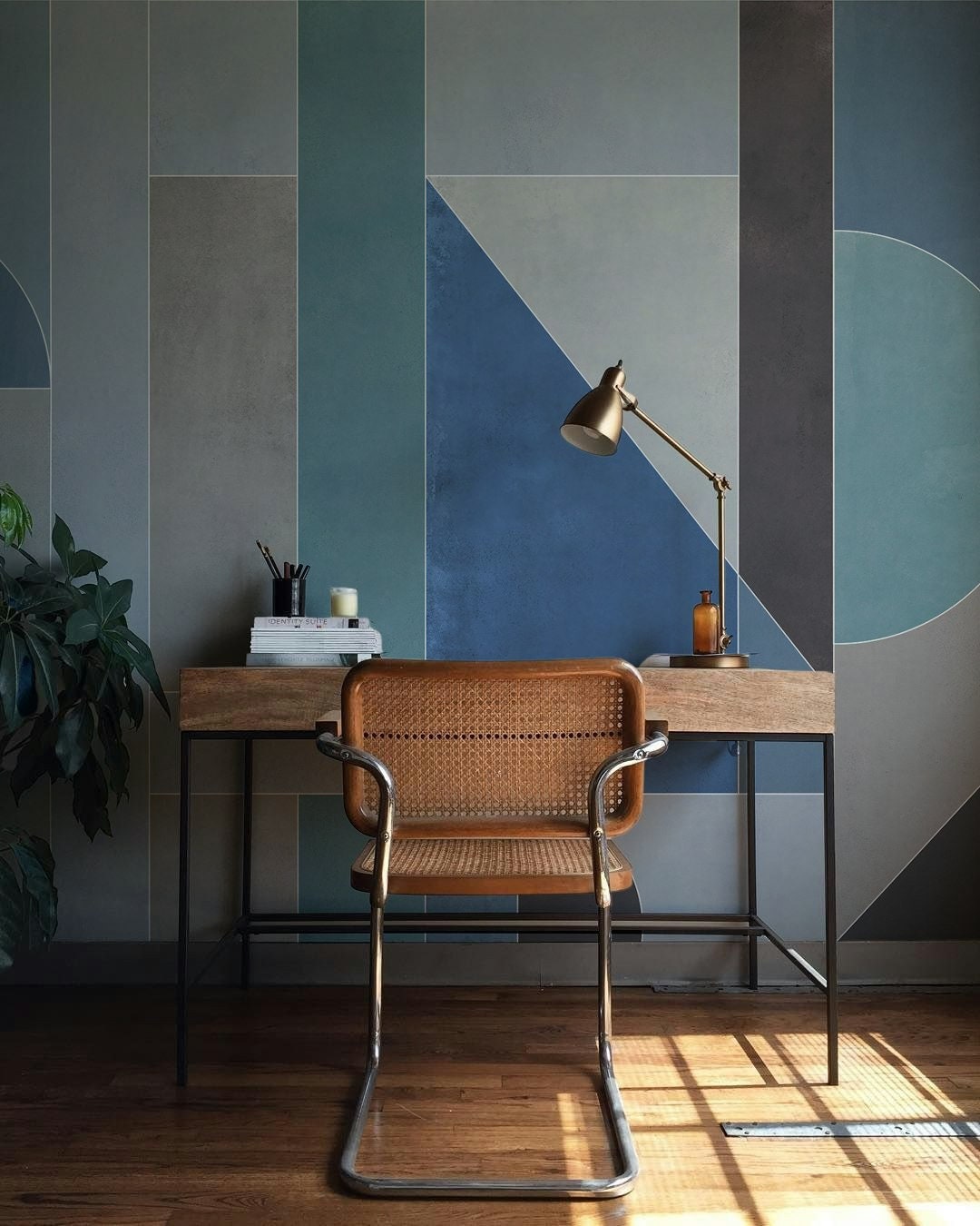 Half Circle Trapezoid Geometric Shapes Wallpaper Self Adhesive Peel ...