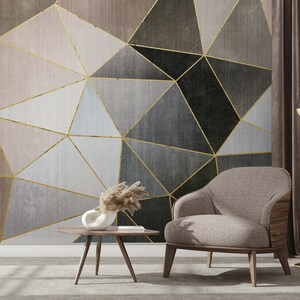 Triangle Geometric Shape Design Modern Wallpaper Self Adhesive Peel and ...