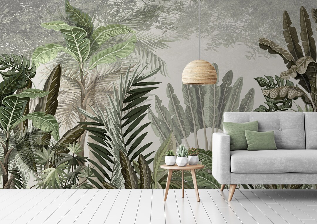 Tropical Forest Tree Plants Rainforest Wallpaper Self Adhesive Peel and ...