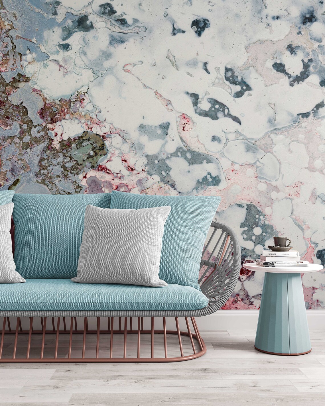 Watercolor Painting of Water Design Abstract Marble Wallpaper - Etsy