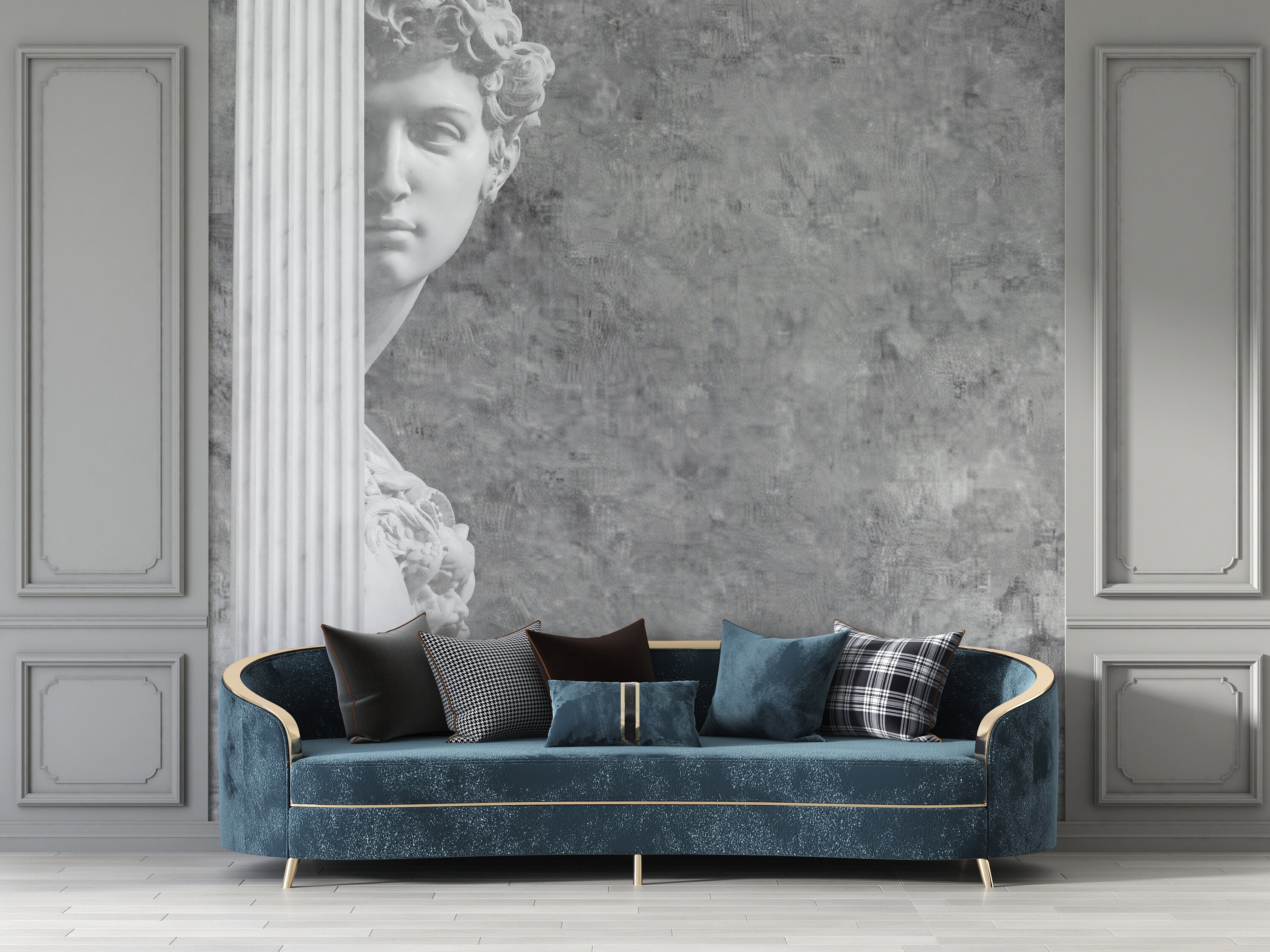 Ancient Roman Statue Gray Backgorund Art Design Wallpaper Self Adhesive ...