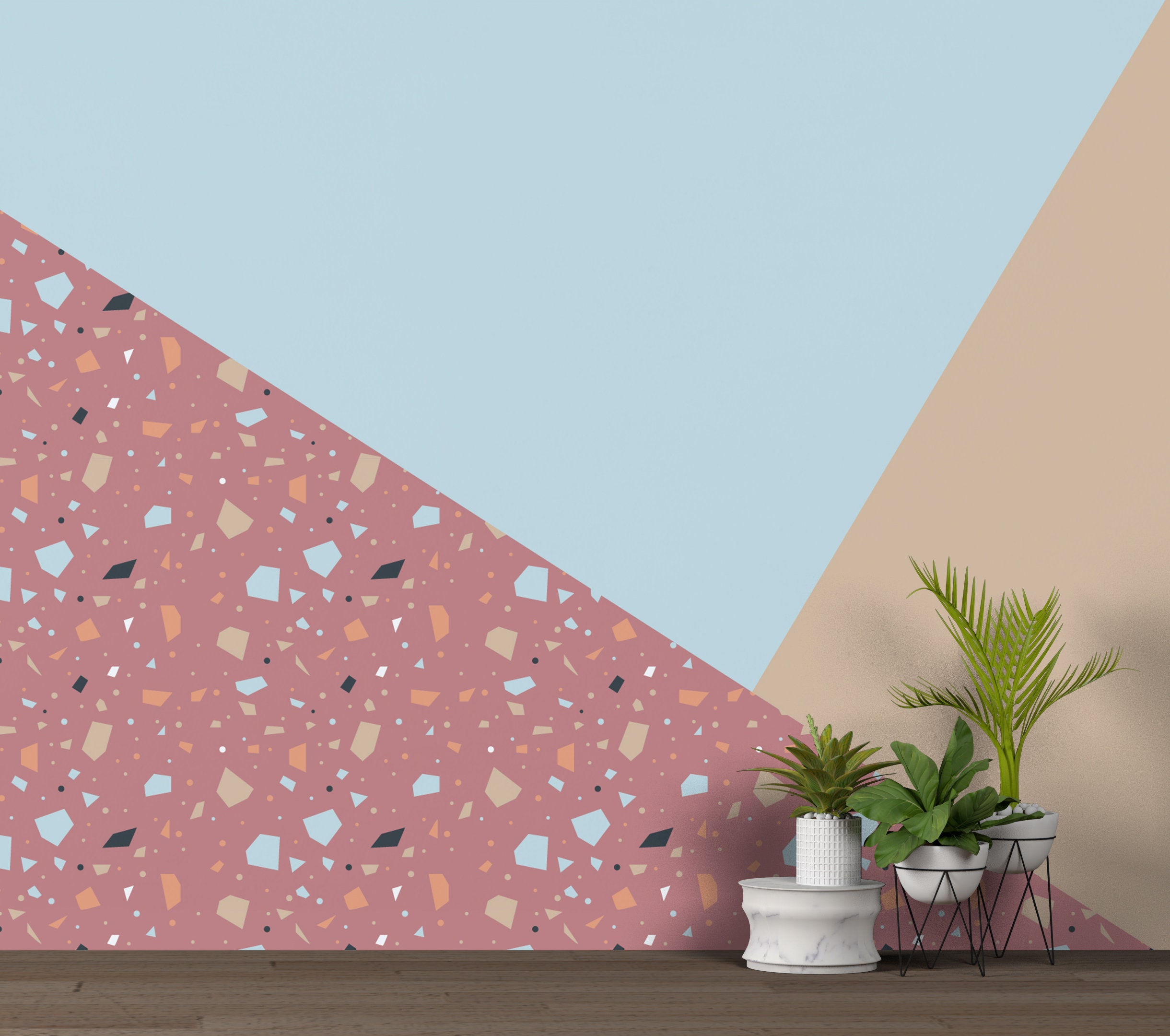 Colorful Trapezoid and Triangle Geometric Shapes Wallpaper Self ...