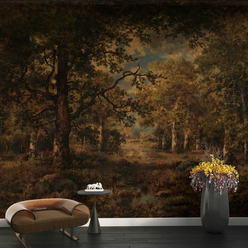 Forest Moody Wallpaper - Etsy UK