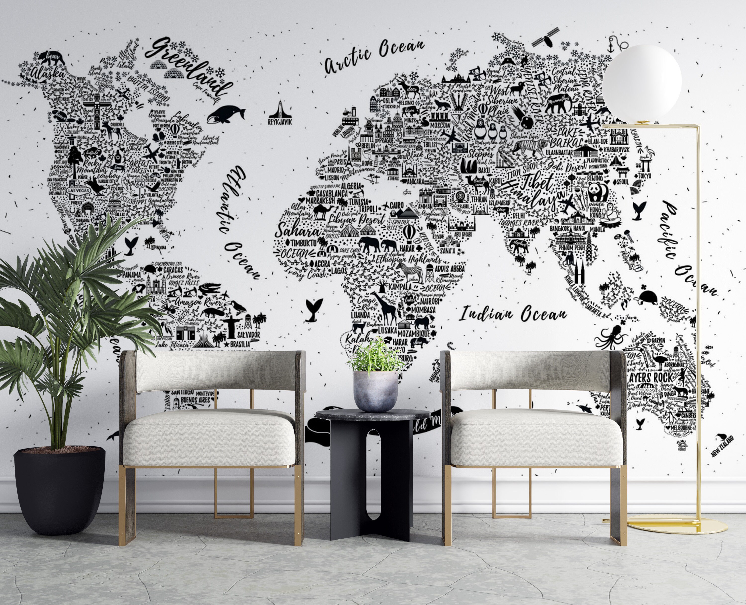 World Map Design Wallpaper
