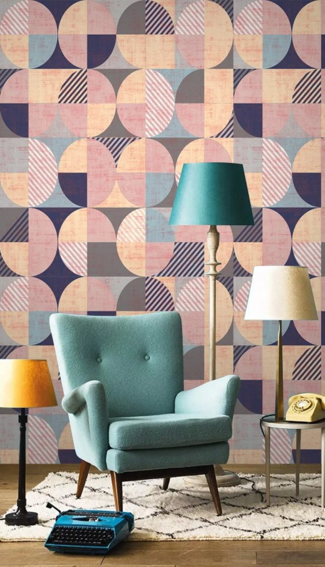 Colorful Small Circles Wallpaper Geometric Wall Decor Removable - Etsy