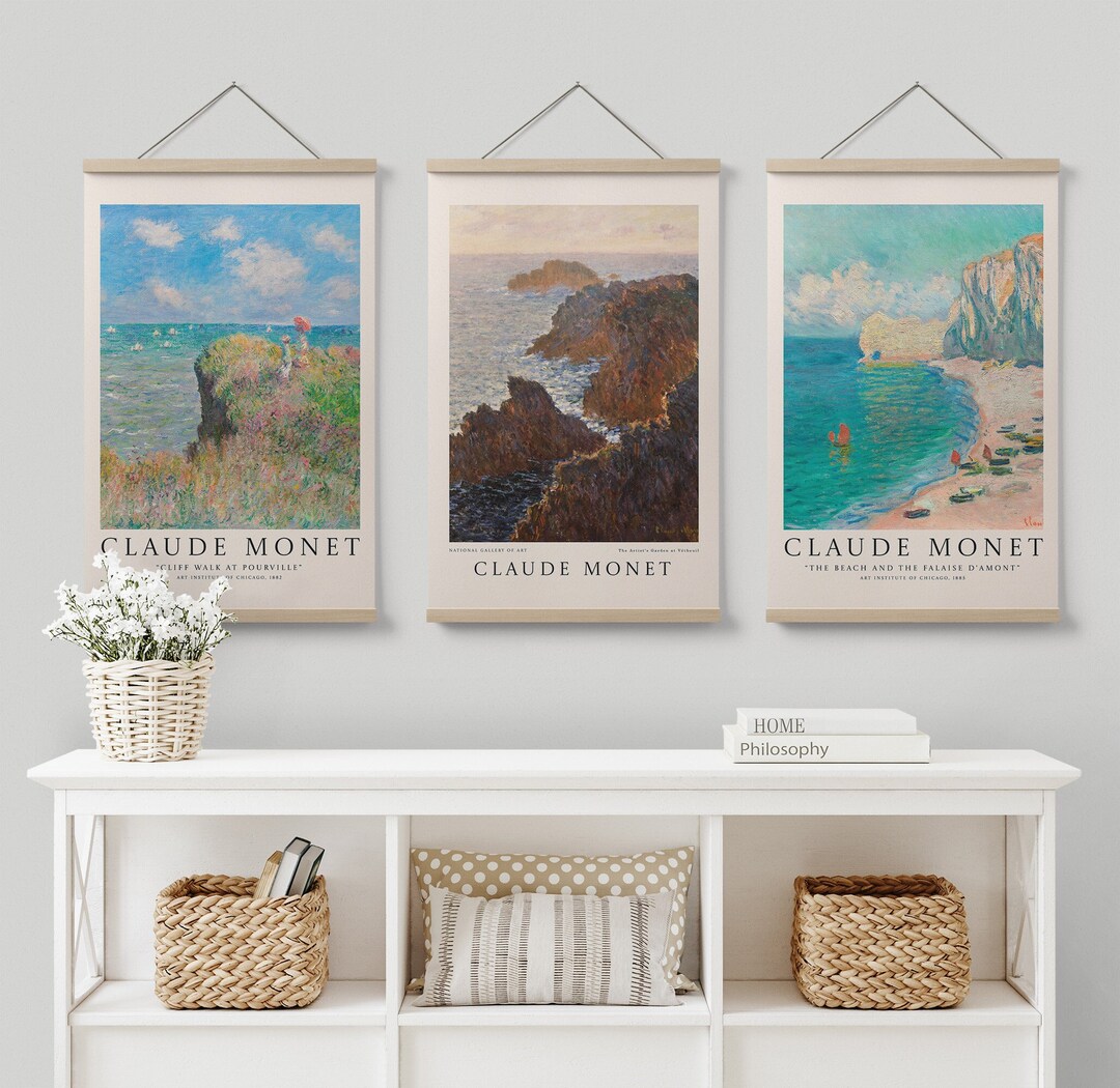 William Morris Wall Art Claude Monet Inspired Sea Themed Poster Hanger ...