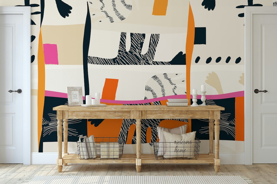 Graphic Illustration Wallpaper Pattern Art Peel and Stick Wall Mural ...