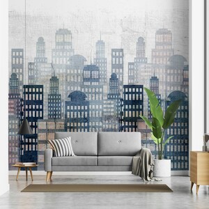 Skyscraper City Modern Minimalist Wallpaper Self Adhesive Peel & Stick ...